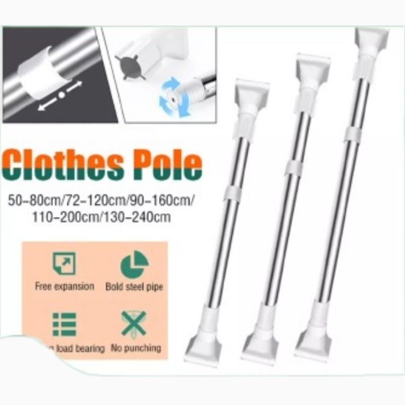 Adjustable Clothes rod Curtain Rod (Request Size) | Shopee Malaysia
