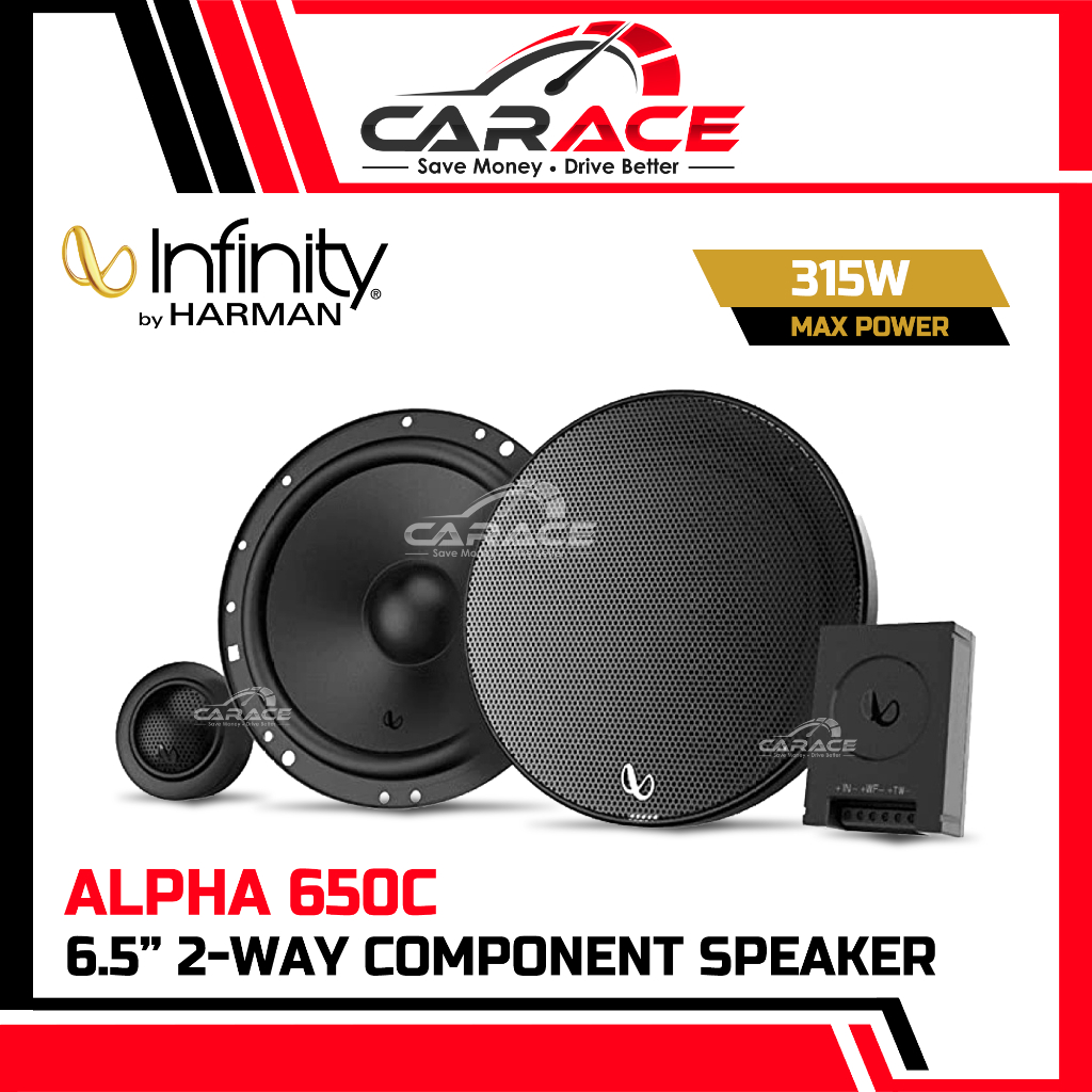 CARACE Original INFINITY Alpha 650C 6.5" 2-Way Component Speaker System ...
