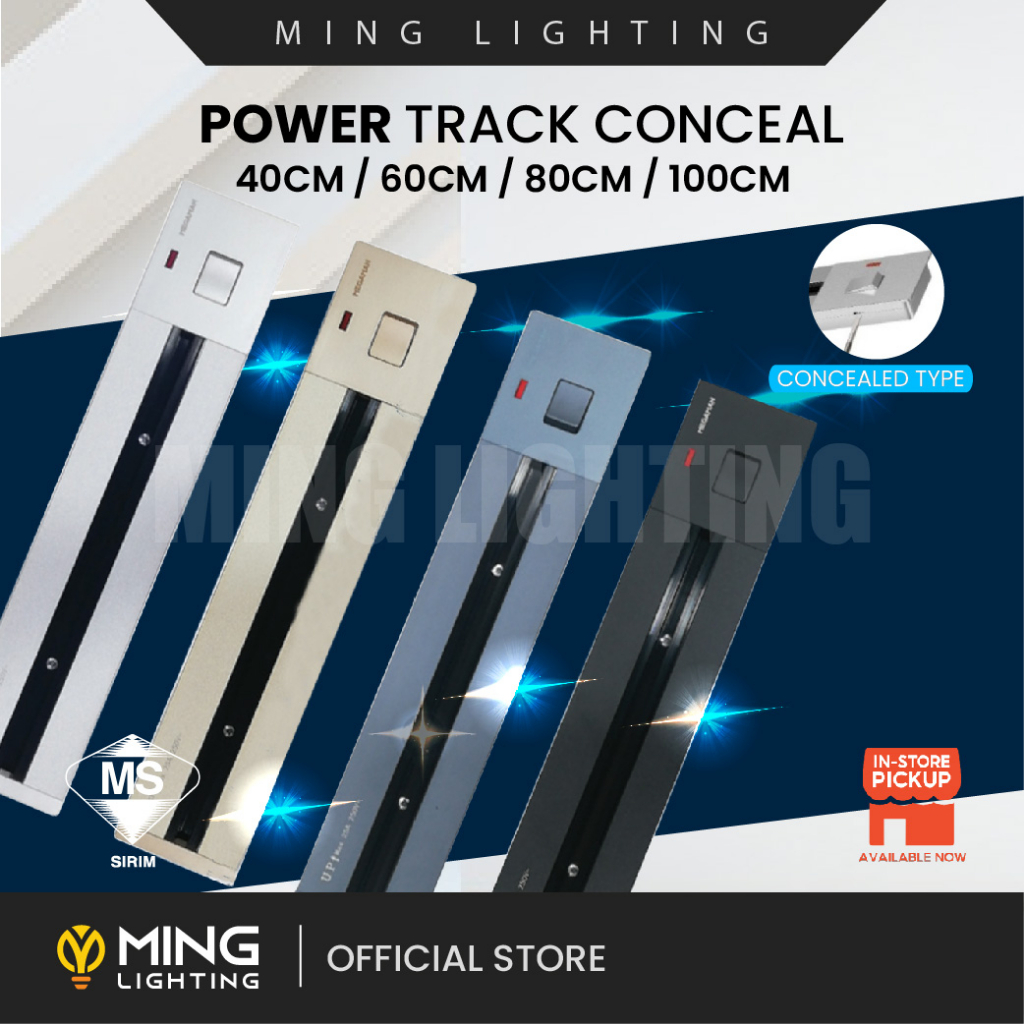 MEGAMAN Power Track Socket Concealed Type 32A Power Line Long Rail Bar ...