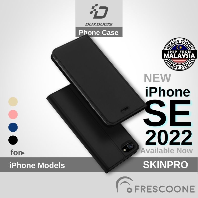DUX DUCIS SKINPRO Flip Case Wallet Shockproof Phone Cover Casing for iPhone SE 3 2022 2020 / IP ...