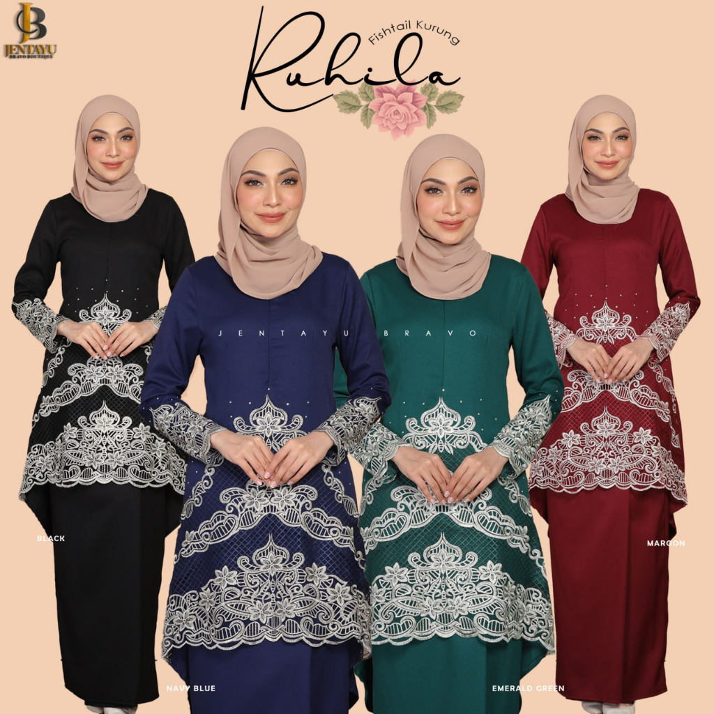 Kemboja Kurung Modern Zanita Kurung Falisha Baju Kurung Puff Baju Raya ...