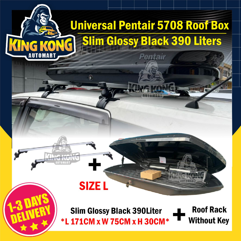 Pentair Roofbox PT5708 Slim Glossy Roof box Storage Roof Rack ( L SIZE ...