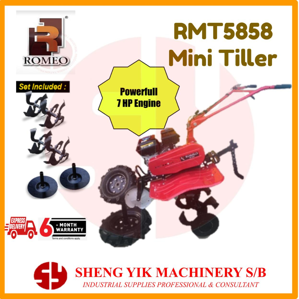 ROMEO 7HP RMT5858 Heavy Duty Petrol Engine Mini Tilling Machine / Power ...