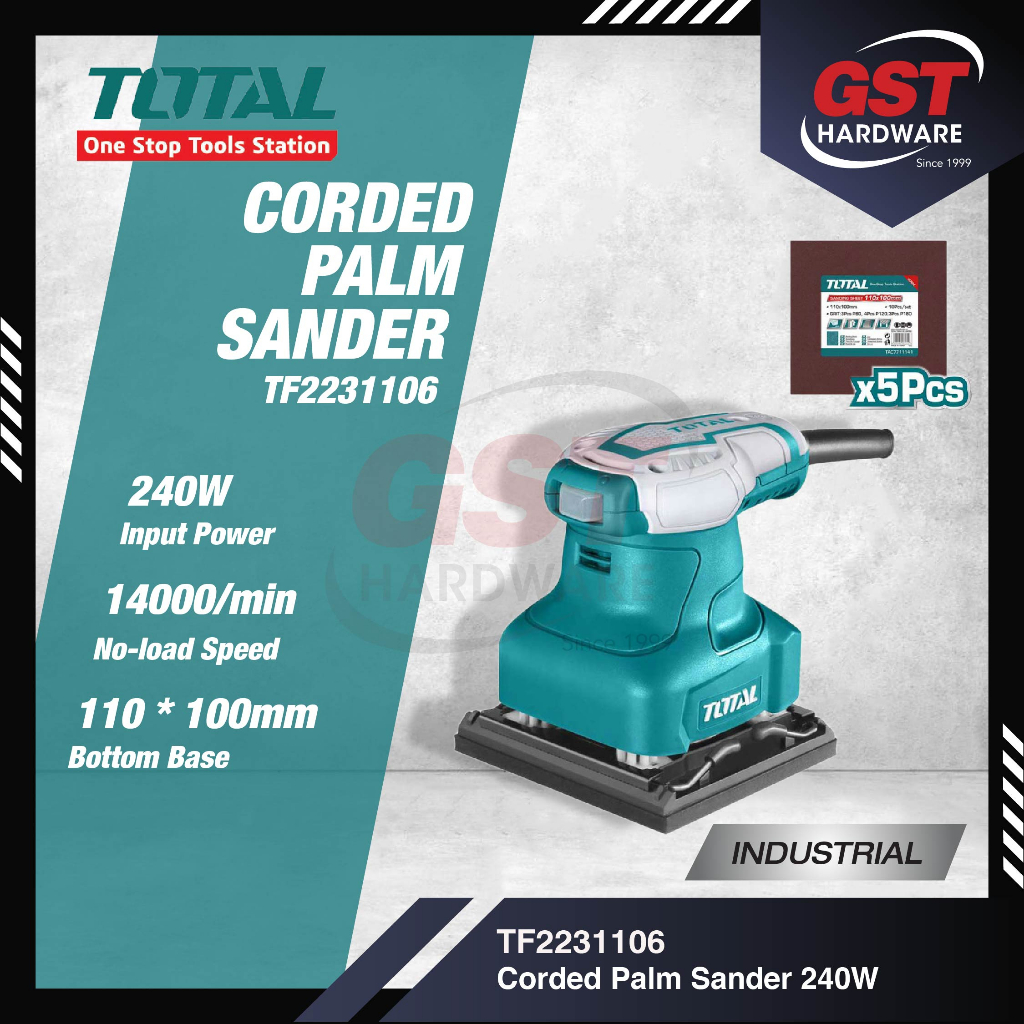 Total Corded Palm Sander TF2231106 Sander Machine Sheet Sander Wood ...