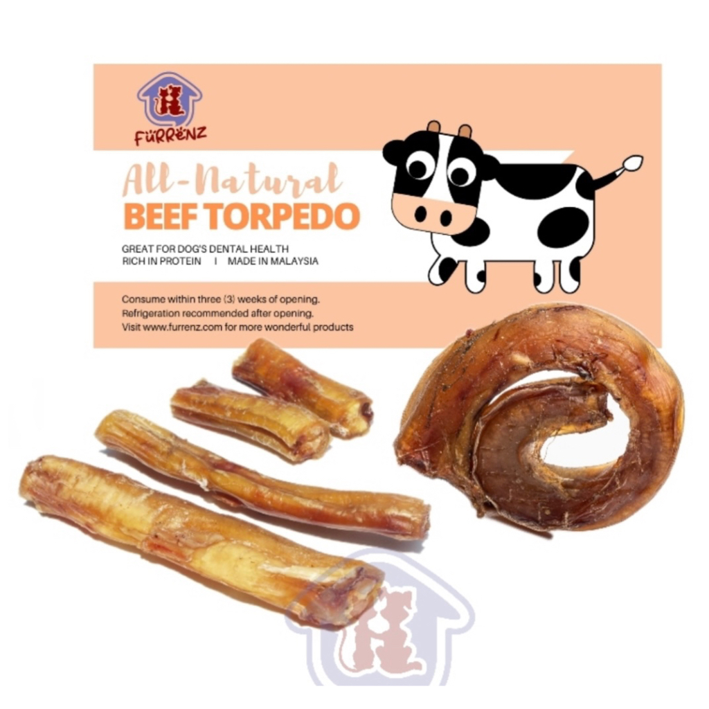 Furrenz Beef Torpedo Cow Pizzle Bully Sticks Long Lasting Chew Tough ...