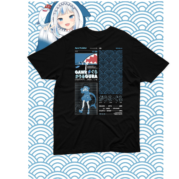 GAWR GURA Hololive Vtuber T shirt Vtuber | Shopee Malaysia