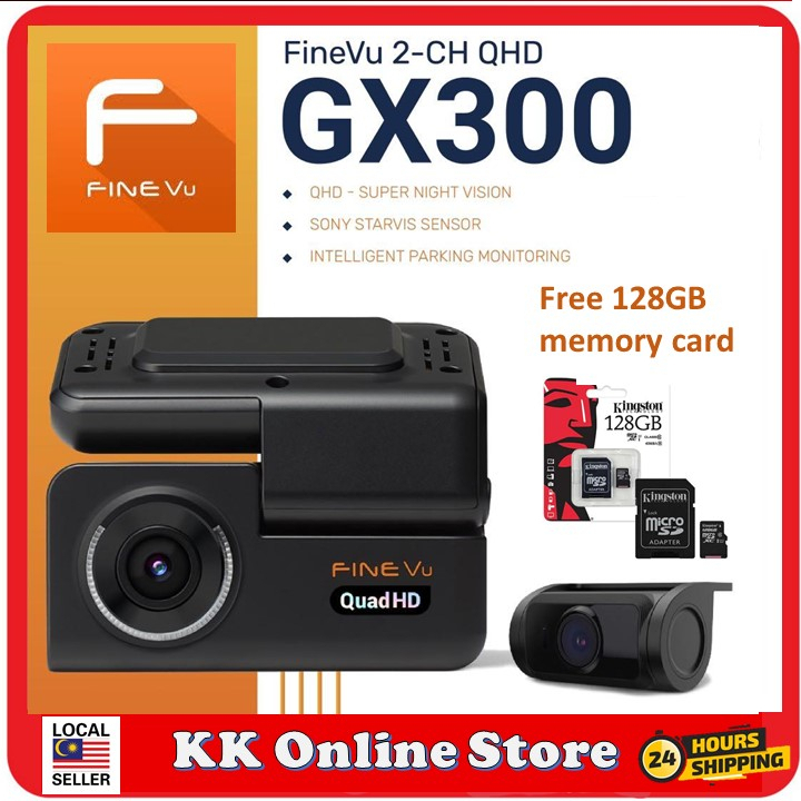 FineVu GX300 2 Channel︱Front 2K QHD︱Rear Full HD︱WiFi︱GPS | Shopee Malaysia