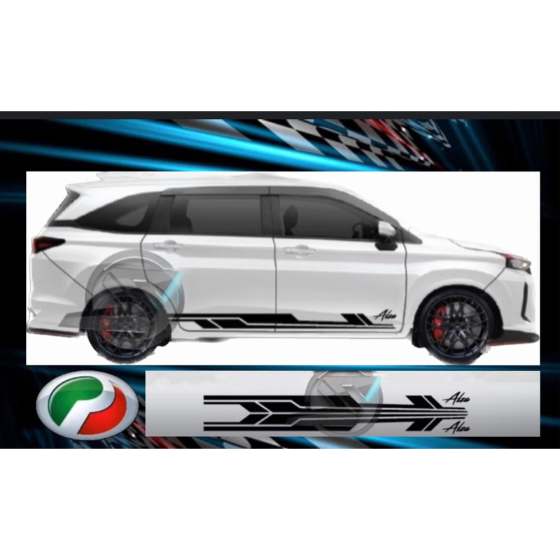 (Ready Stock)S90# 2pcs Perodua ALZA 2022 Car Body Vinyl Decal Sticker ...