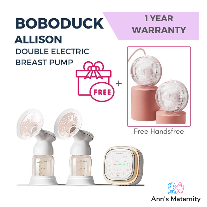 Boboduck Allison Rechargeable Double Breast Pump Free Handsfree ...