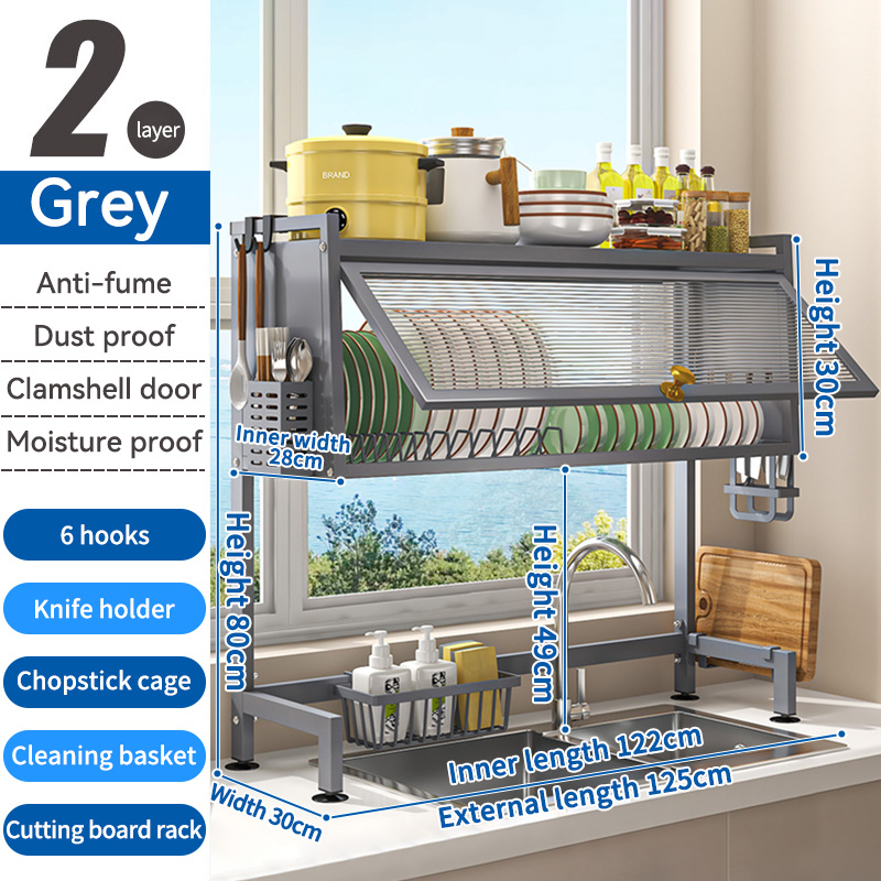 Kitchen Rack Dish Rack Rak Dapur Rak Pinggan With Cabinet Rak Sinki ...