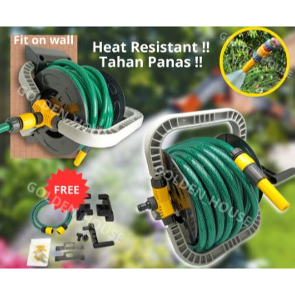 Hose Reel 10M Stackable Hose Reel Garden Hose Reel Set Wall Mount Hose ...