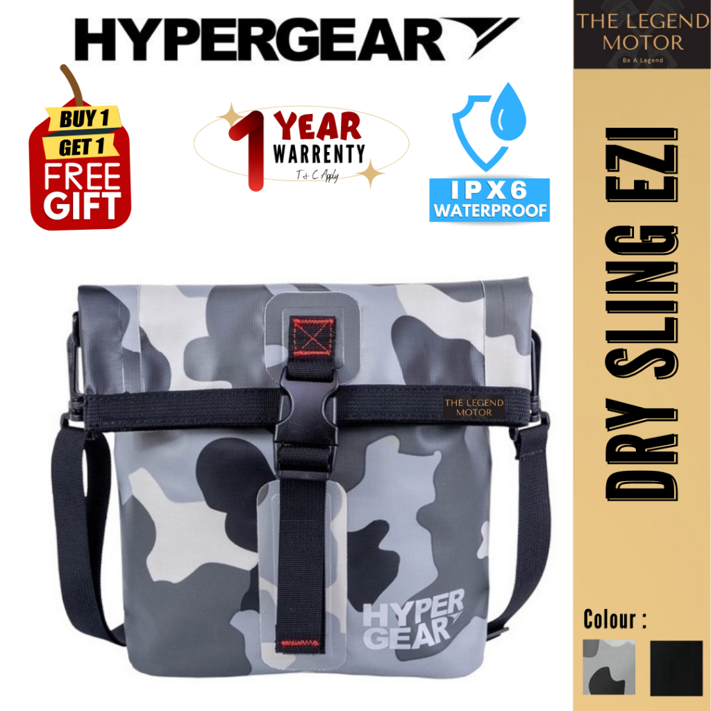 HYPERGEAR DRY SLING EZI WATERPROOF CROSSBODY BAG BLACK CAMO GREY HITAM ...