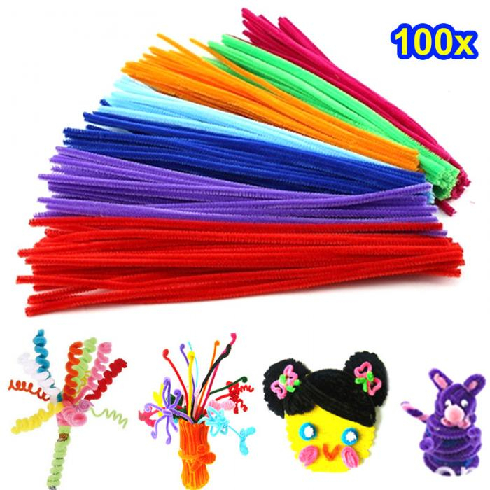 6mm Colour Chenille Stems Sticks Sensory Montessori Play DIY Handmade ...