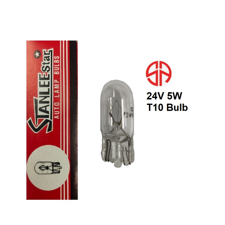 24V 5W T10 Bulb Stanlee Star Light Bulb W2,1x9,5d W5W Glove Box Light ...