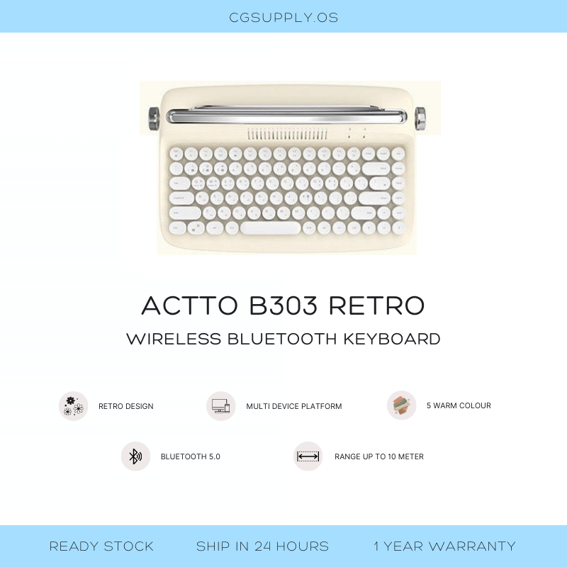 Actto B303 Retro Wireless Bluetooth Keyboard | Shopee Malaysia