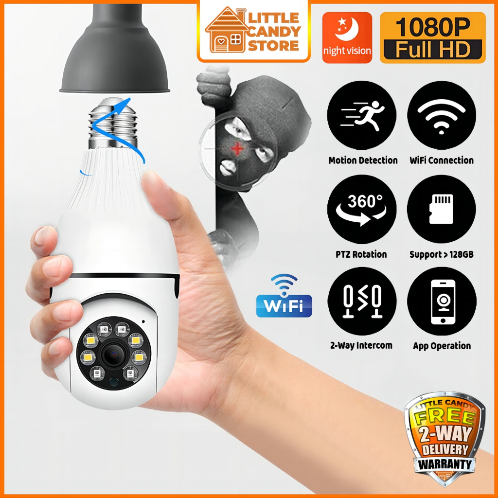 COD Wifi CCTV Wireless 360 Security OUTDOOR Camera 1080P 4K BULB FULL ...