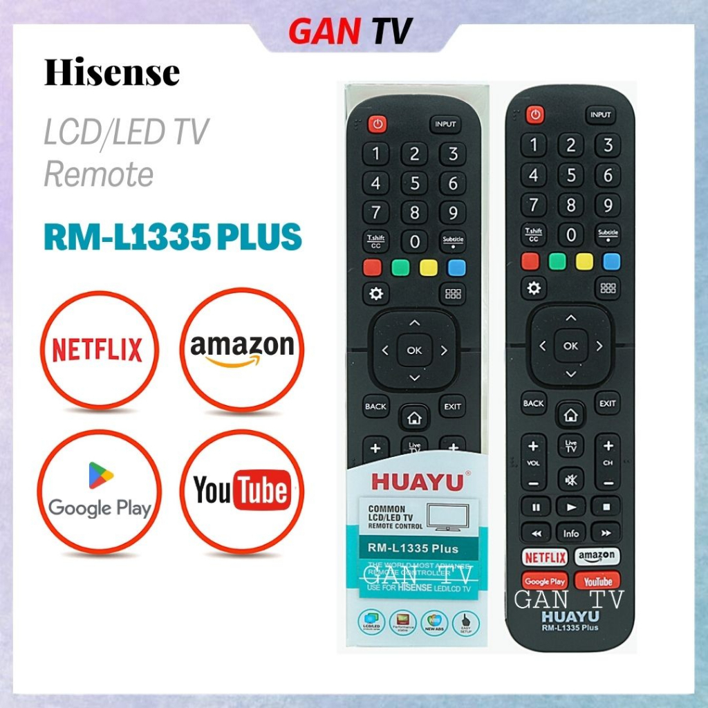 Hisense Huayu RM-L1335 PLUS Universal LCD LED Flat Panel Smart TV 3D Youtube Television Remote ...