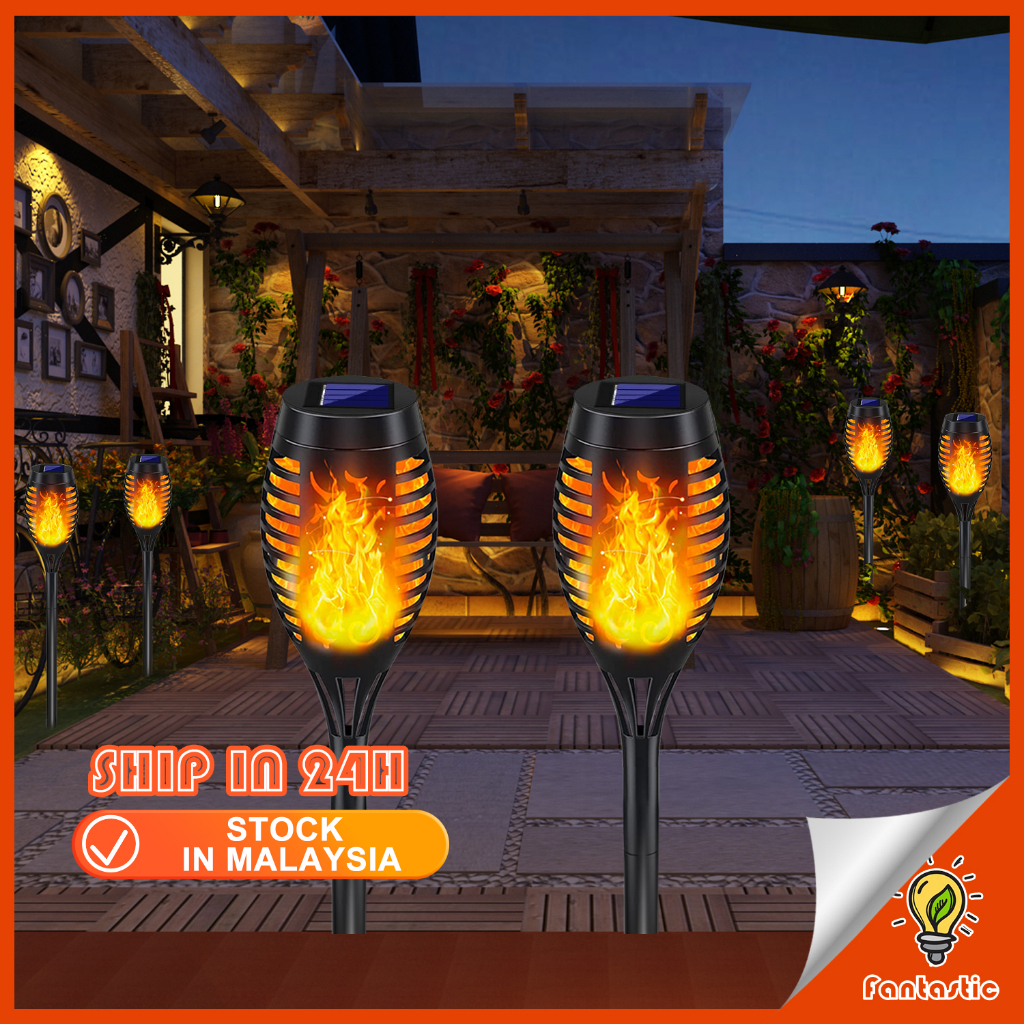 Fantastic Lampu Raya Solar Flame Lamp Flickering IP65 Waterproof ...