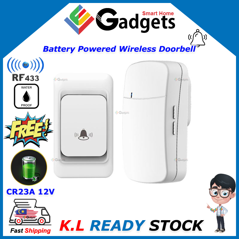 Wireless Self Powered Waterproof RF433 Doorbell Chime Alarm NO NEED ...
