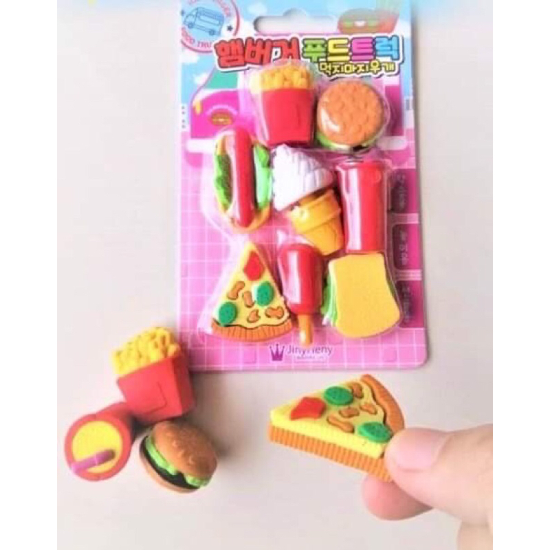 ( Ready Stock ) 3D Cute Fast Food Eraser Stationary Set | Shopee Malaysia