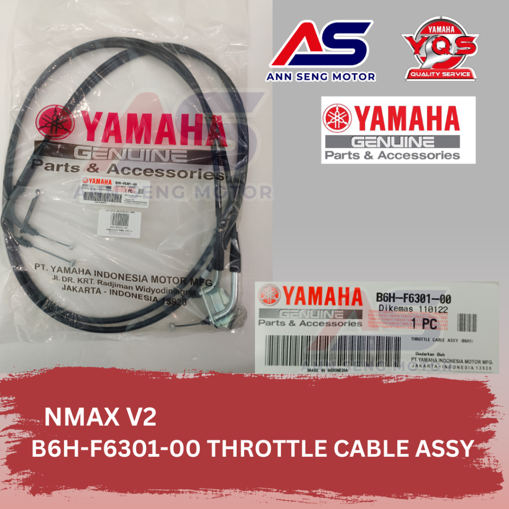 YAMAHA NMAX V2 THROTTLE CABLE ASSY ORIGINAL (B6H-F6301-00) | Shopee ...