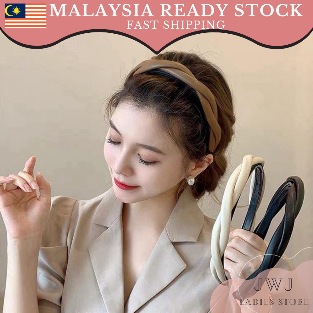 [READY] Korean Style Leather Headband Elegant Vintage Hair Band Twist ...