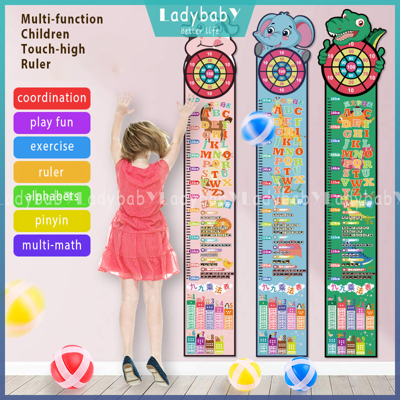 Kids Wall Height Measurement Chart with Alphabets I Math I Shoot Ball ...