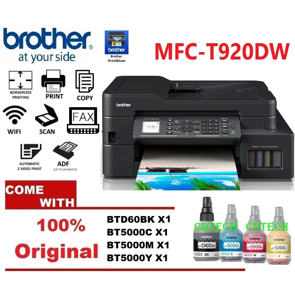 BROTHER MFC-T920DW REPLACE MFC-T910DW INK TANK WIFI ALL IN ONE PRINT ...