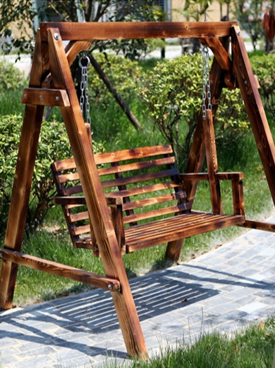 Ready Stock / Swing / Anti-corrosion solid wood swing / Outdoor ...