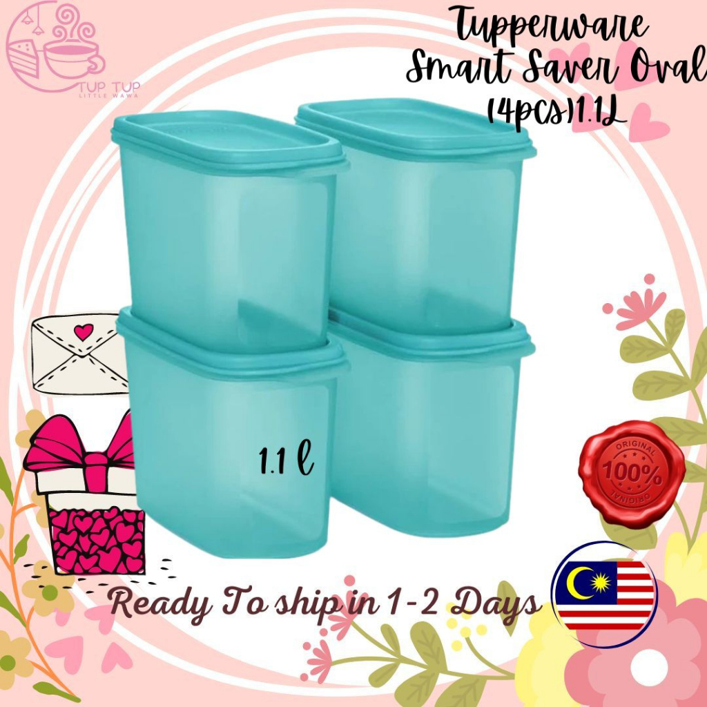 Tupperware Smart Saver Oval ( 2/ 4pcs)1.1L Airtight Liquid Tight Berkas ...