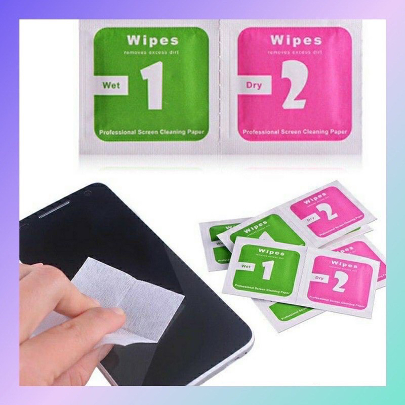Screen Cleaner Wet Dry Wipes Cleaning Cloth for Screen Protector Mobile ...