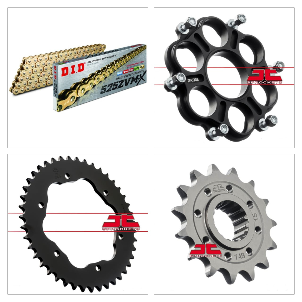 Ducati Panigale 1199, 1199S, 1299, 1299S, 1299R Chain Sprocket Set ...