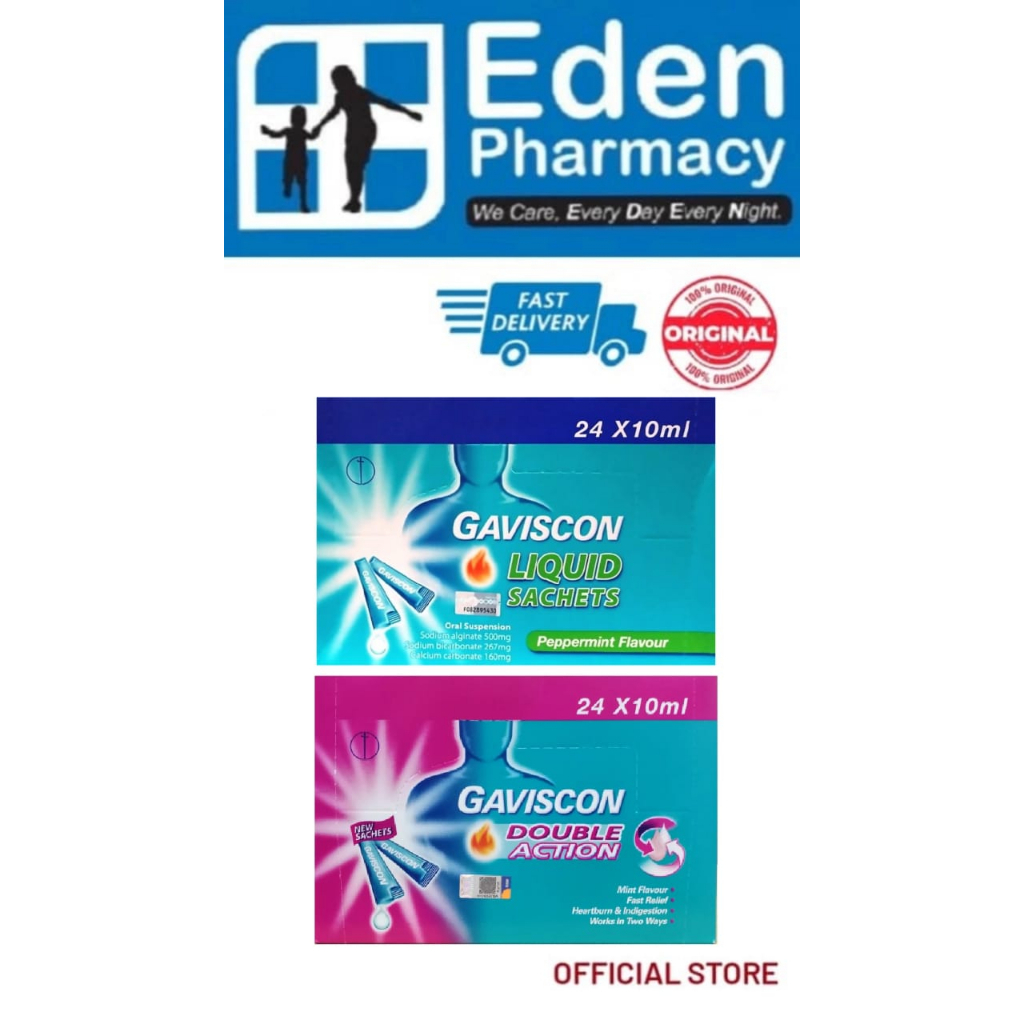 Gaviscon Liquid Sachet ( 24 x 10ml ) ( 1 box ) [ Double action ...