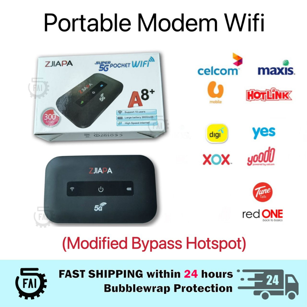 FAST DELIVERY!! Modified New ZTE A8+ 4G/5G 300Mbps Portable Modem WIFI Pocket Mini Size plug-and ...