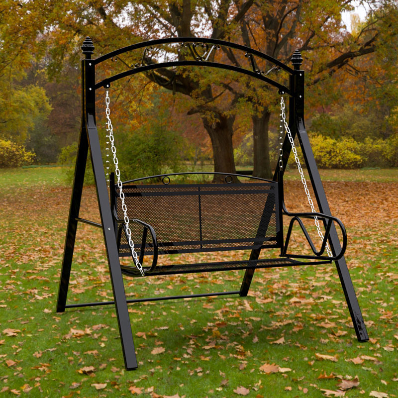 Double swing hanging chair garden cradle chair outdoor swing children ...
