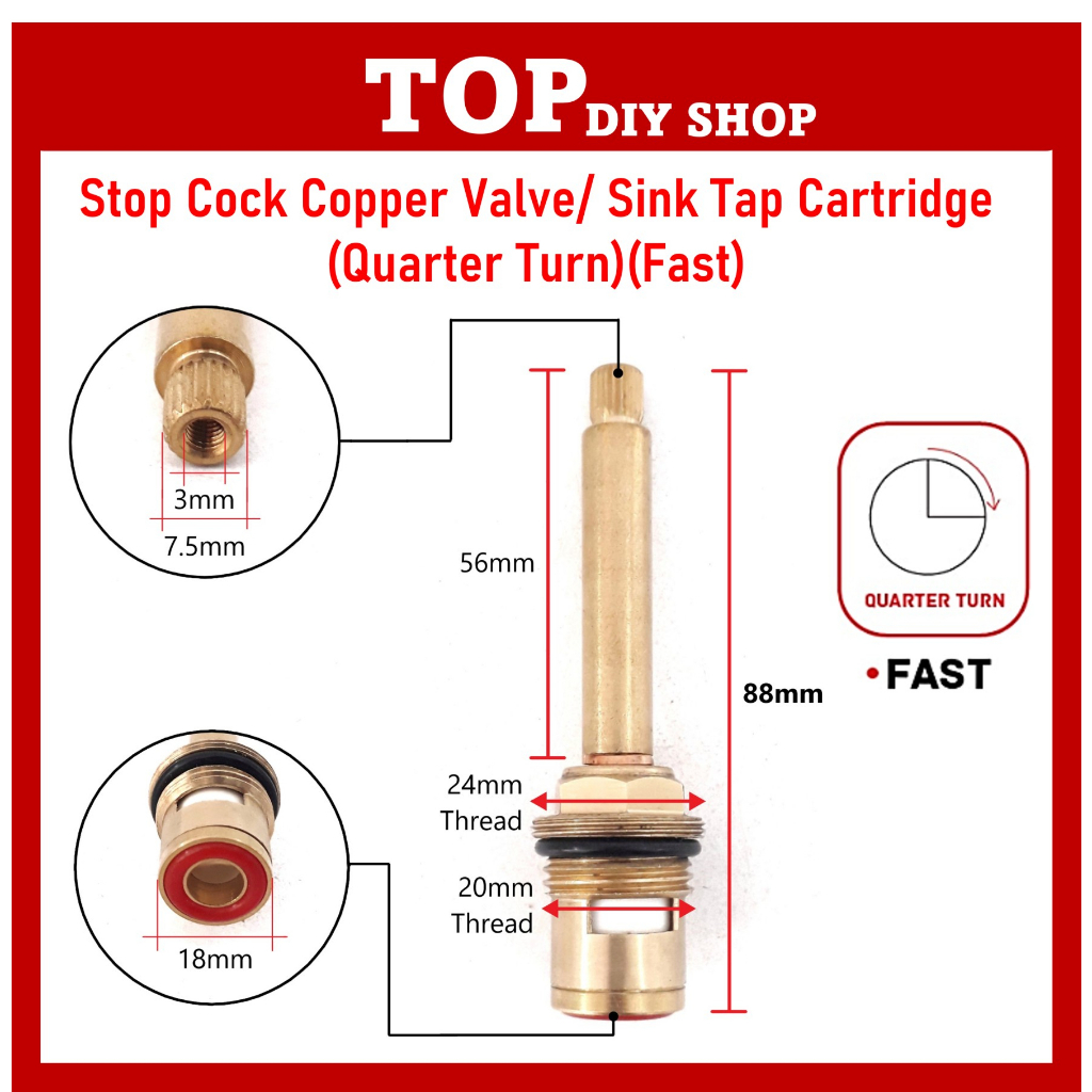 1/2"Premium Quality Valves Tap Valve Replacement Faucet / STOP COCK ...