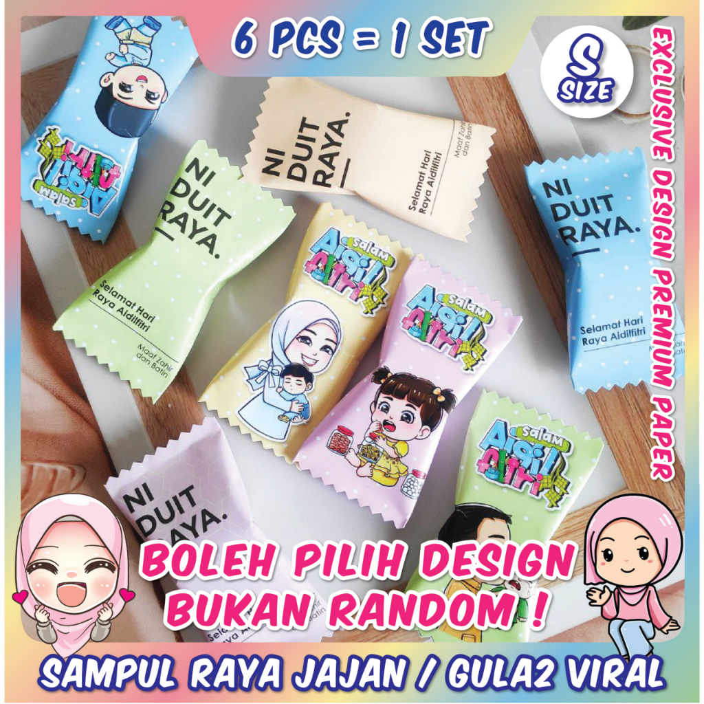 6 PCS SAMPUL RAYA JAJAN / VIRAL EXCLUSIVE PREMIUM RIANG RAYA 2023 2024 SMALL SIZE | Shopee Malaysia
