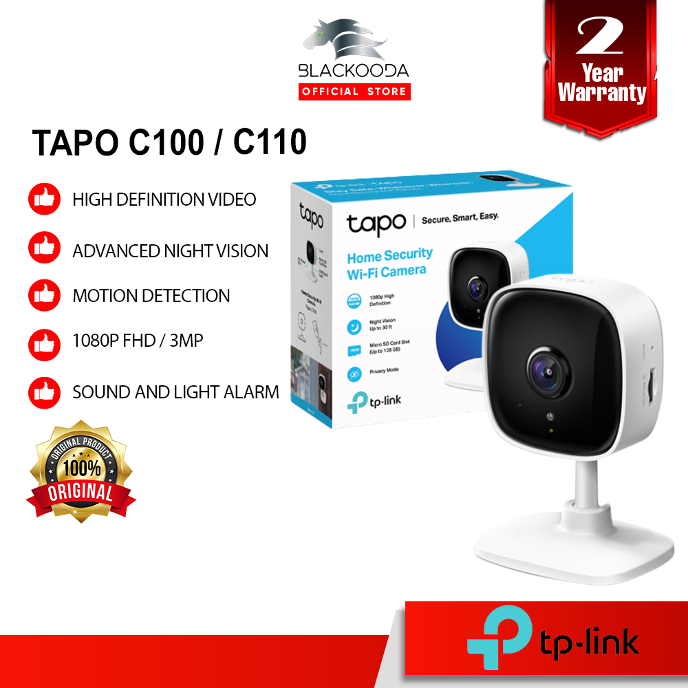 TP-Link Tapo C100/C110 3MP 2K Resolution CCTV WIFI Camera with Amazon Safety CLOUD and Sirim ...