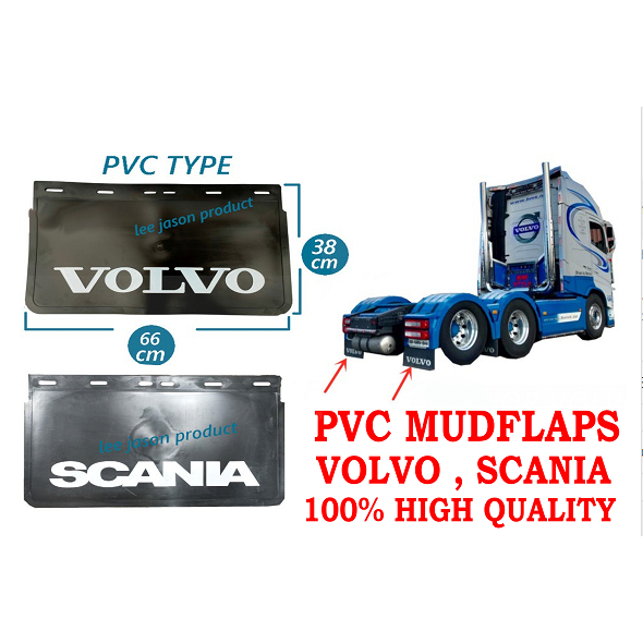 VOLVO SCANIA TRUCK PVC MUDFLAPS 38CM X 66CM SUITABLE FOR ALL LORRY ...