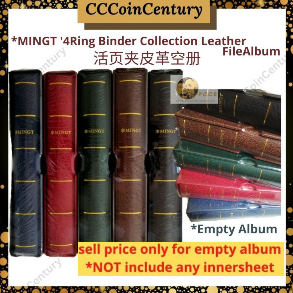 【READY STOCK KL】MINGT" 4 Ring Empty Leather Binder For Banknote / Stamp ...