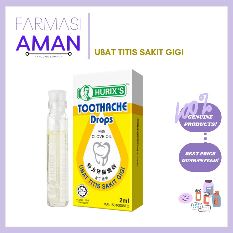 Hurix’s Toothache Drops 2ml (Ubat Titis Sakit Gigi) | Shopee Malaysia