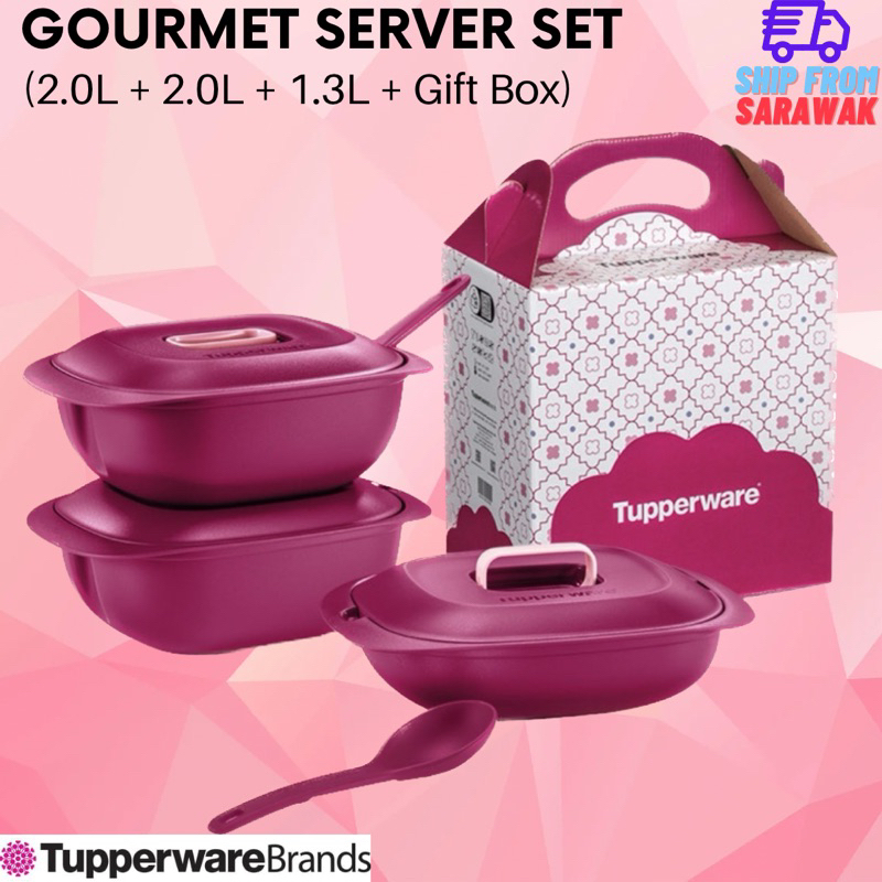 Ship from Sarawak 🚚 Tupperware Gourmet Server Set (3 pcs + Gift Box ...