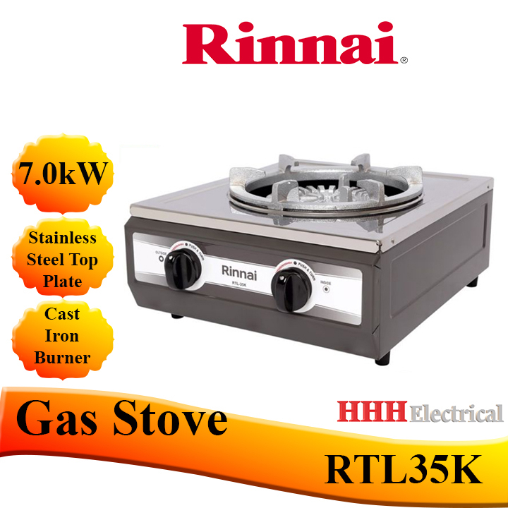 Rinnai RTL35K Gas Stove RTL35K-GG Semi-Commercial Table Top Stove Dapur ...