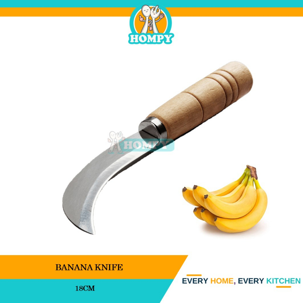 BANANA SICKLE CUTTING STAINLESS STEEL FRUIT KNIFE CURVED KITCHEN KNIFE ...