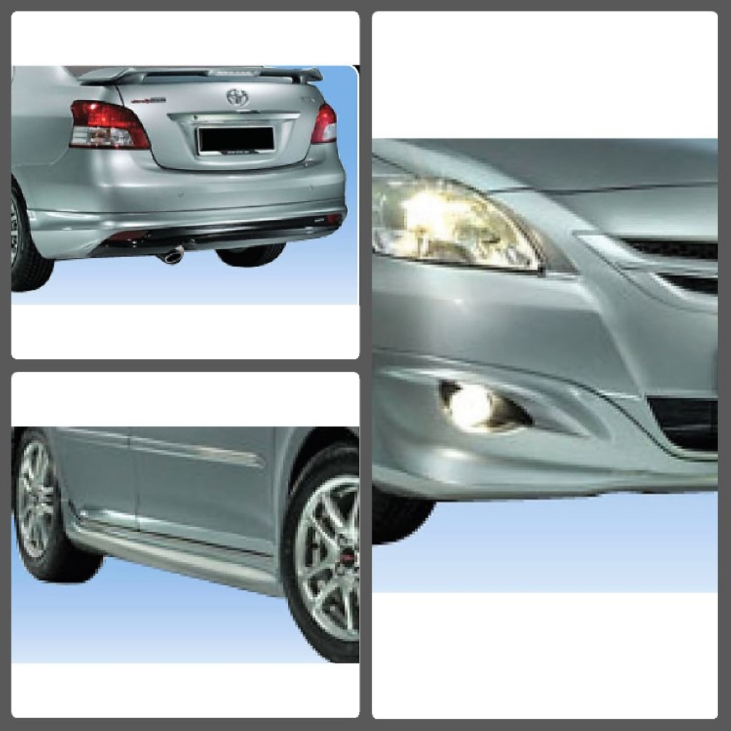 Toyota Vios 2nd Generation 2008 TRD Sportivo Skirting Body Kit ABS ...