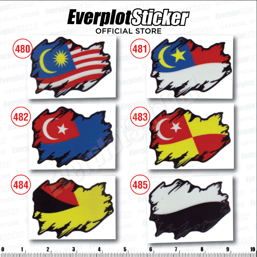 🔥ReadyStock🔥 Sticker Bendera / Flag Malaysia , Negeri johor, melaka ...