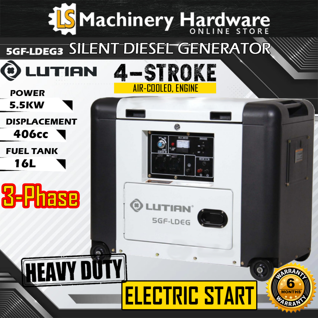 LUTIAN 5.5KW SILENT DIESEL GENERATOR 3Phase (5GF-LDEG3) - Heavy Duty ...