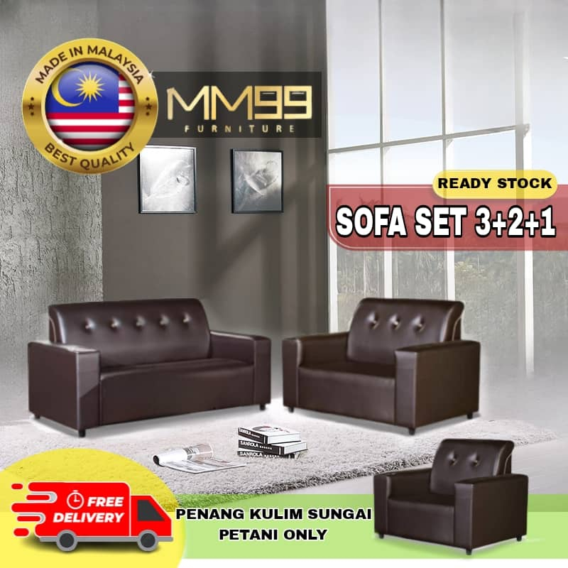 MM99-FREE DELIVERY SOFA SET (1+2+3)-PVC RDY STOCK | Shopee Malaysia