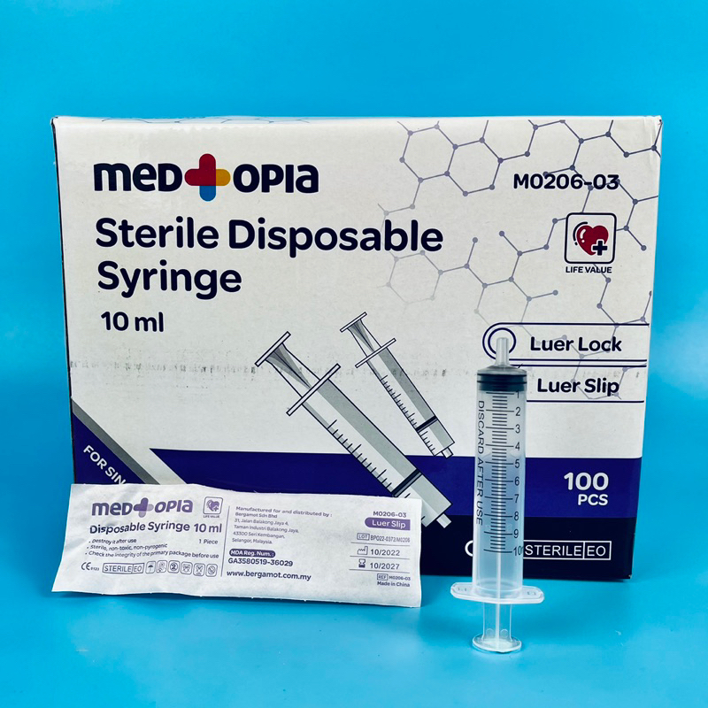 1pc Disposable Syringe Sterile 10ml Luer Slip/ Luer Lock | Shopee Malaysia