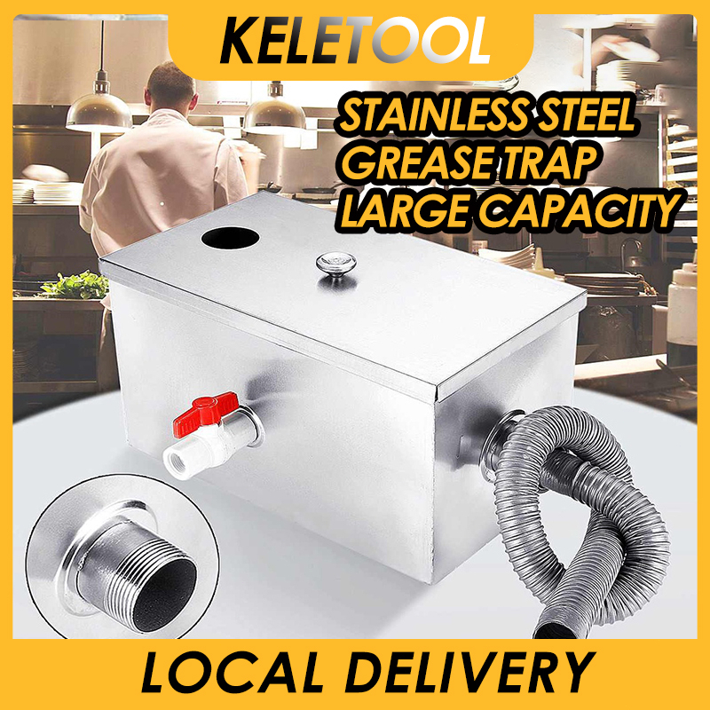 Stainless steel grease trap kitchen oil trap penapis minyak portable ...